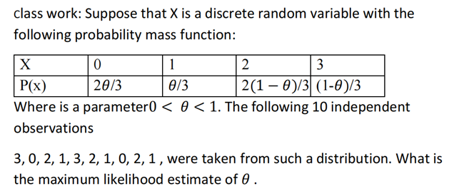 Solved class work: Suppose that X is a discrete random | Chegg.com