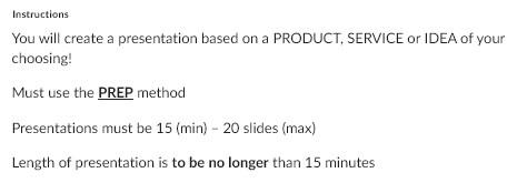 Solved Instructions You will create a presentation based on | Chegg.com
