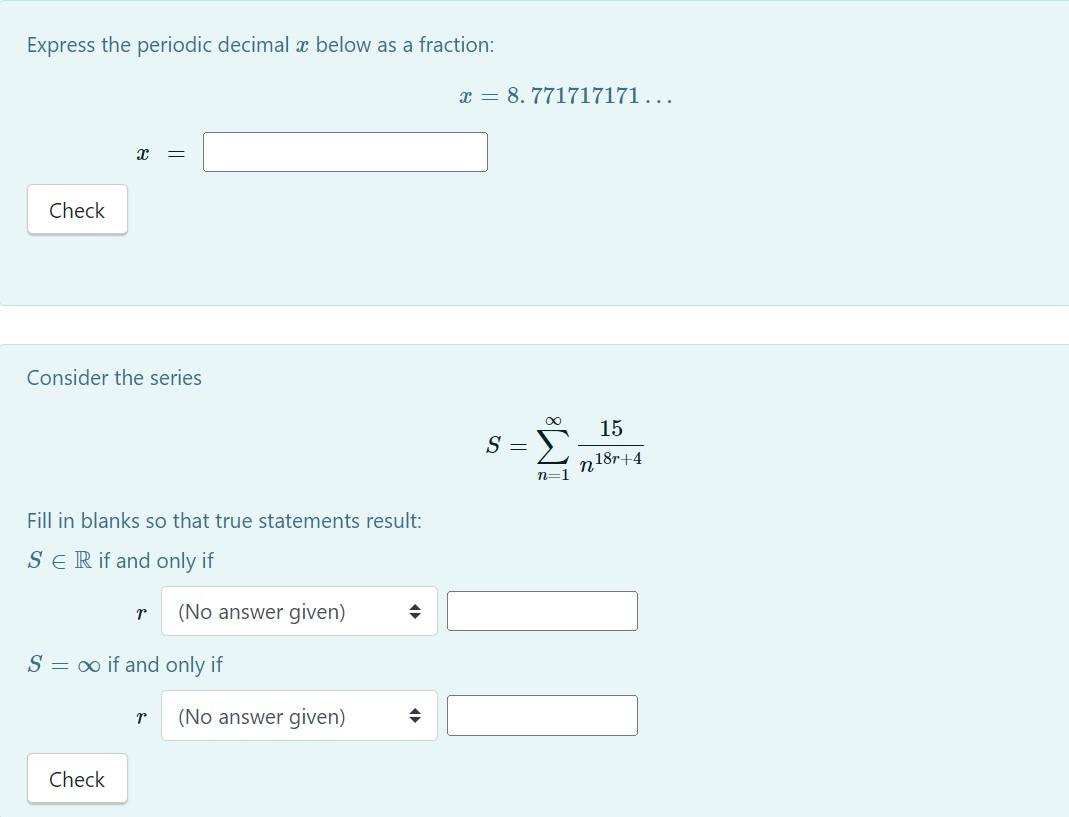 Solved Express the periodic decimal x below as a fraction: | Chegg.com