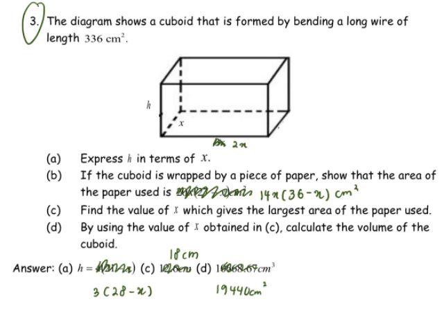 Solved 3. The diagram shows a cuboid that is formed by | Chegg.com