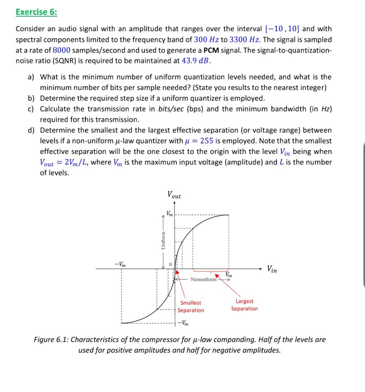 Solved Exercise 6: Consider an audio signal with an | Chegg.com