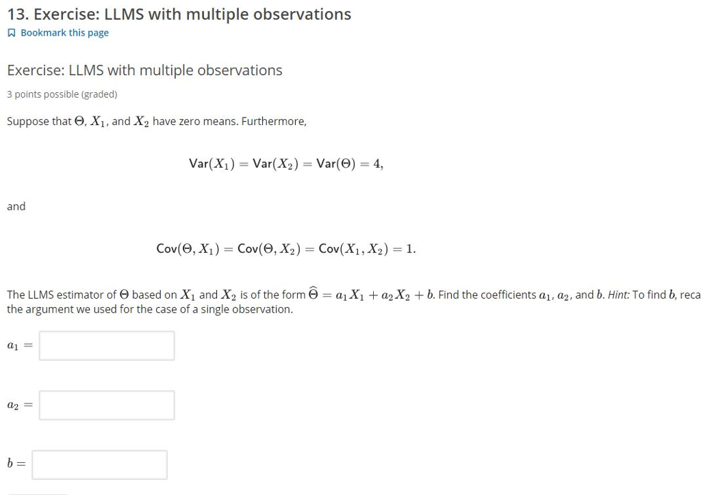 13. Exercise: LLMS with multiple observations | Chegg.com