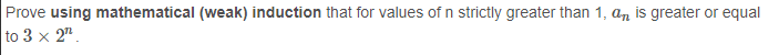Prove using mathematical (weak) induction that for | Chegg.com