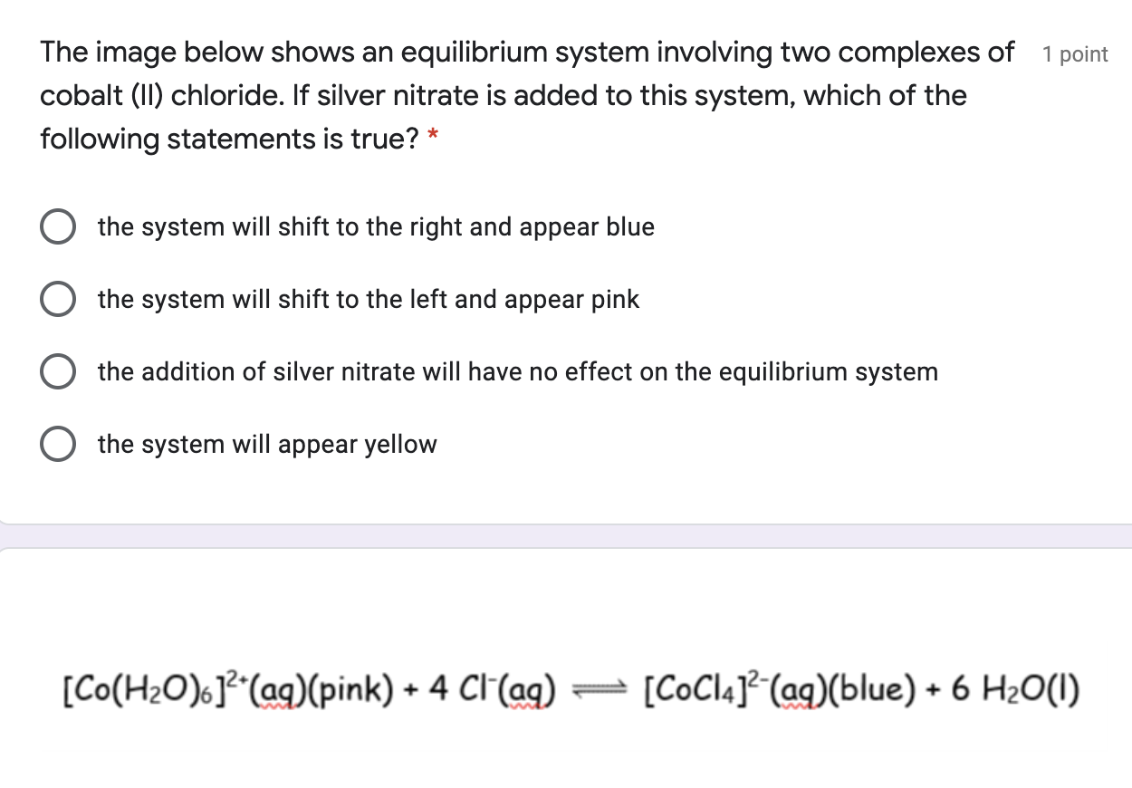Solved The image below shows an equilibrium system involving | Chegg.com
