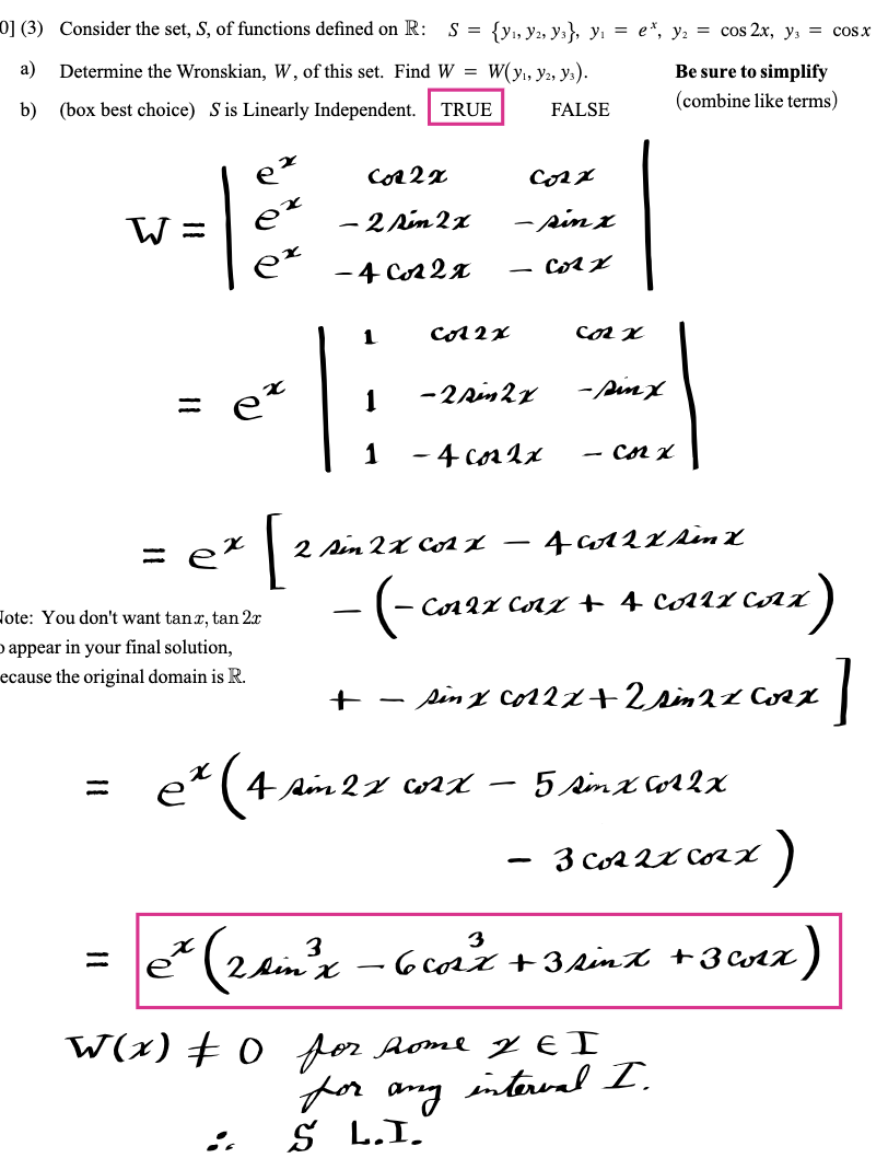 Solved 0] (3) Consider the set, S, of functions defined on | Chegg.com
