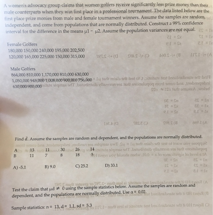 Solved Find the standardized test statistic, t, to test the | Chegg.com