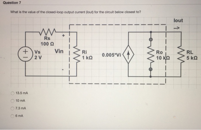 Solved Question 7 What is the value of the closed-loop | Chegg.com