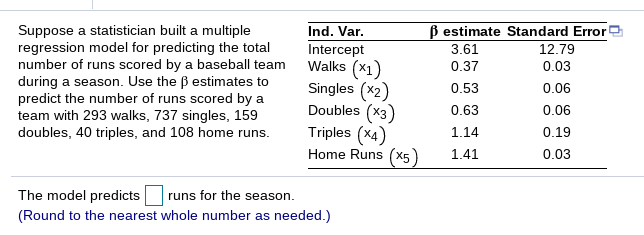 Solved Suppose a statistician built a multiple regression | Chegg.com