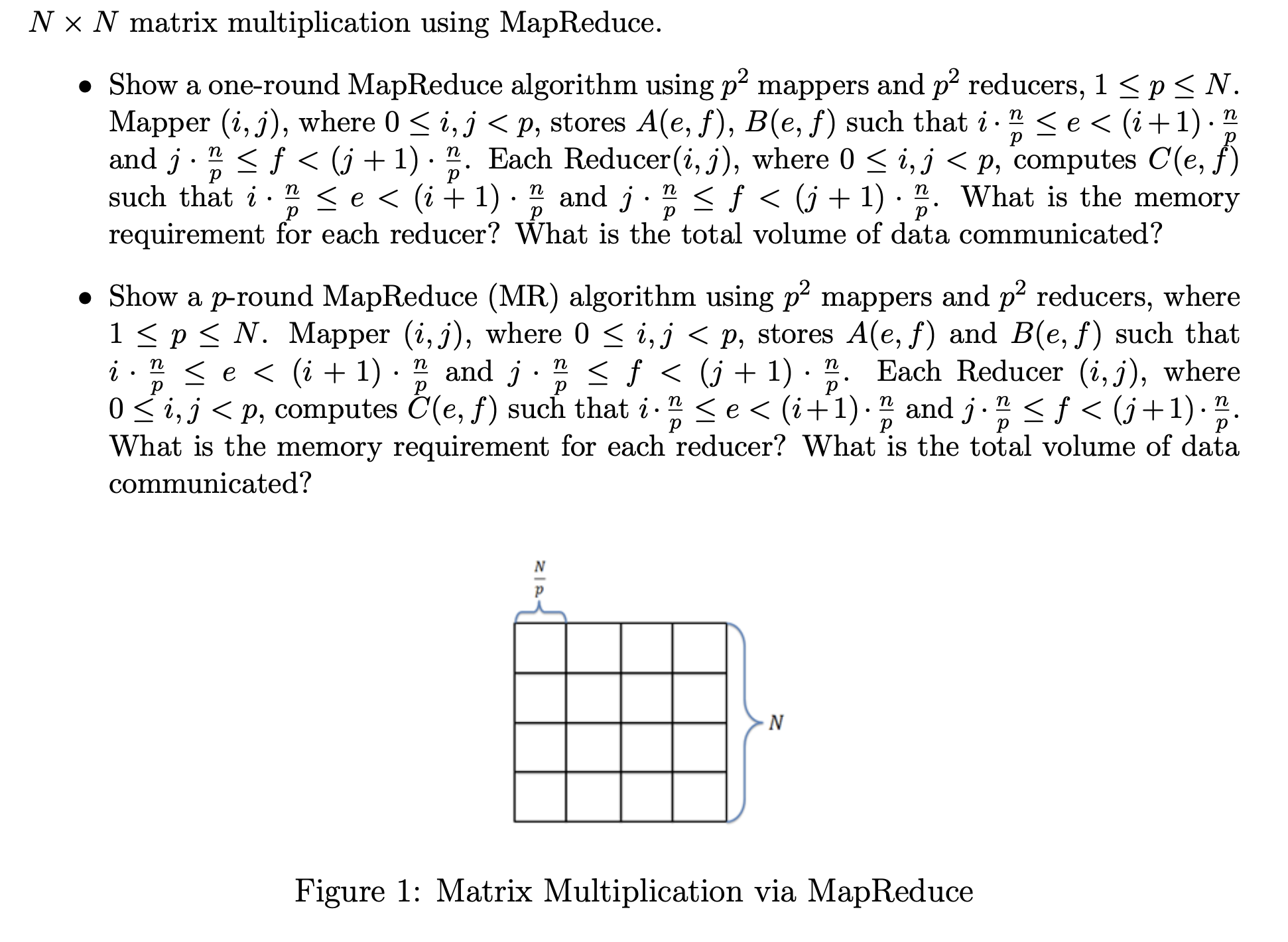 Solved by an EXPERT N×N ﻿matrix multiplication using MapReduce.Show a | Chegg.com