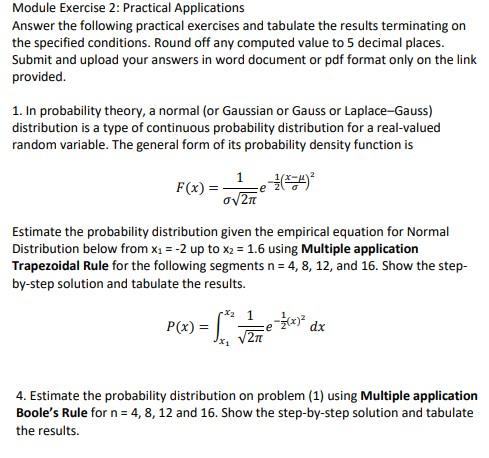 Solved Module Exercise 2: Practical Applications Answer the | Chegg.com