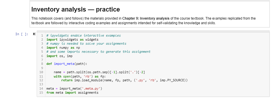 Inventory analysis — practice This notebook covers | Chegg.com