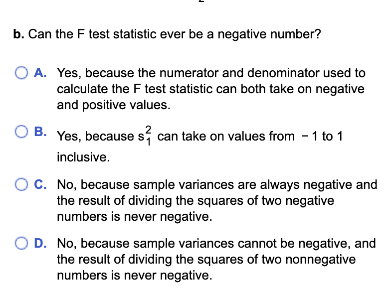 Solved Answer the following questions on the F test | Chegg.com
