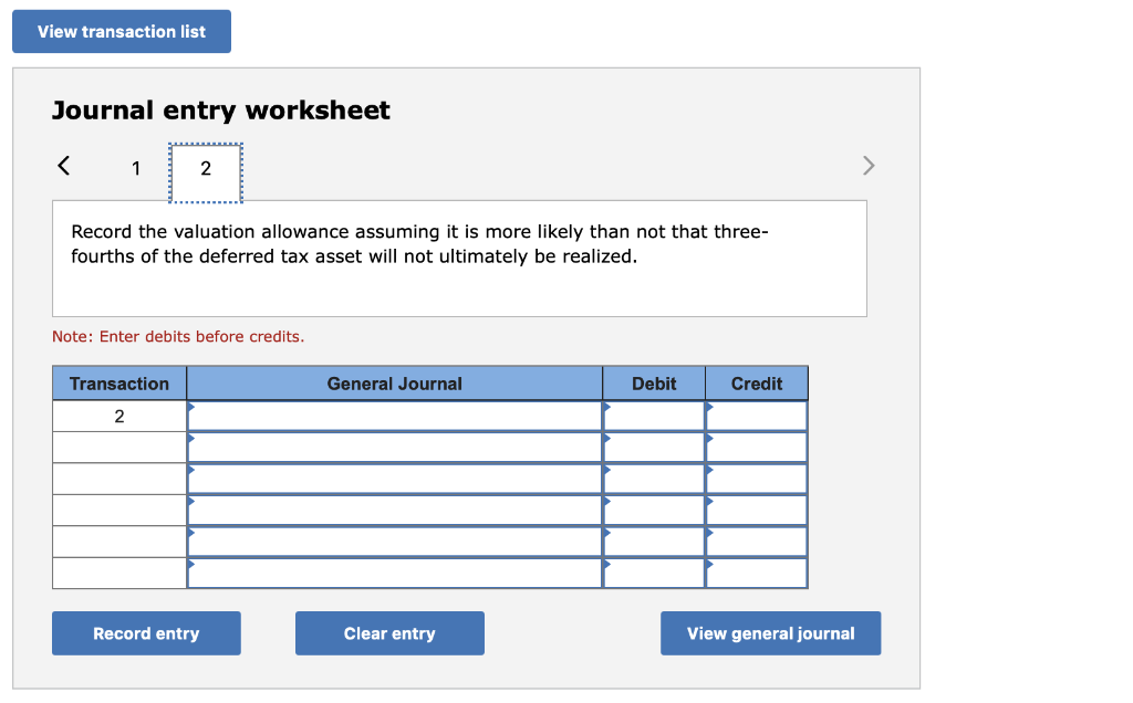 Solved At the end of the year, the deferred tax asset | Chegg.com