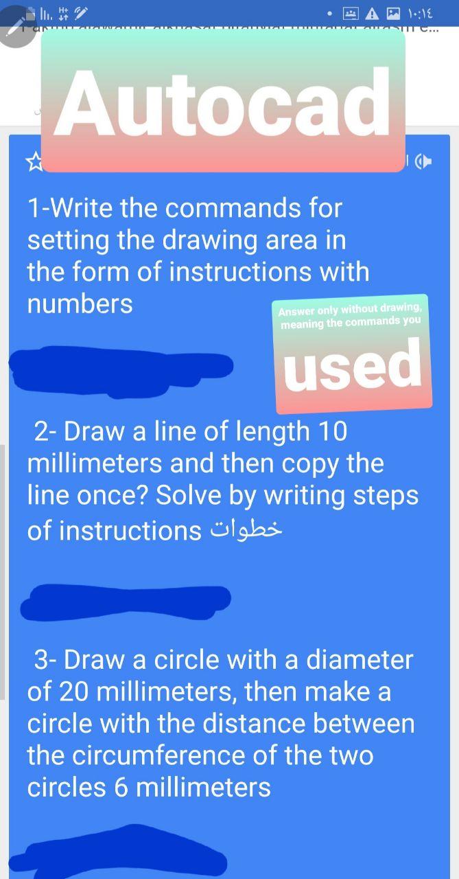 Solved APE Autocad 1-Write the commands for setting the | Chegg.com