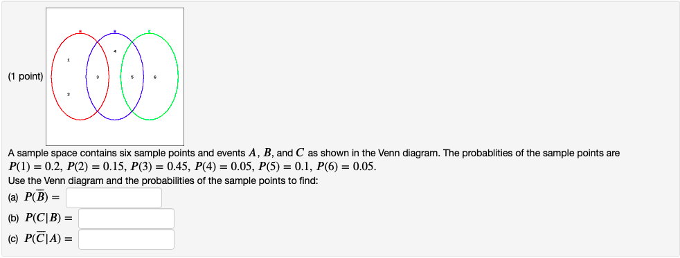 Solved (1 point) A sample space contains six sample points | Chegg.com