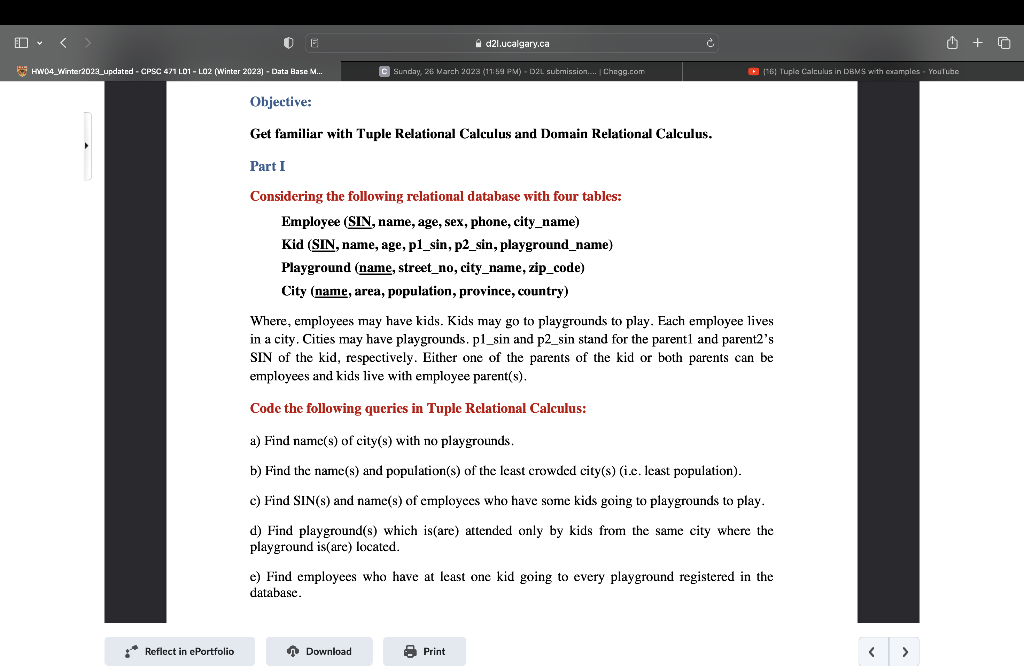 Solved Get familiar with Tuple Relational Calculus and | Chegg.com