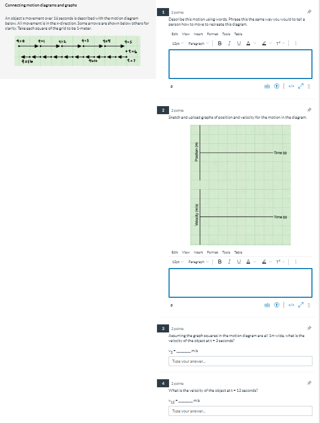 Solved Assuming the graph squares in the motion diagram are | Chegg.com