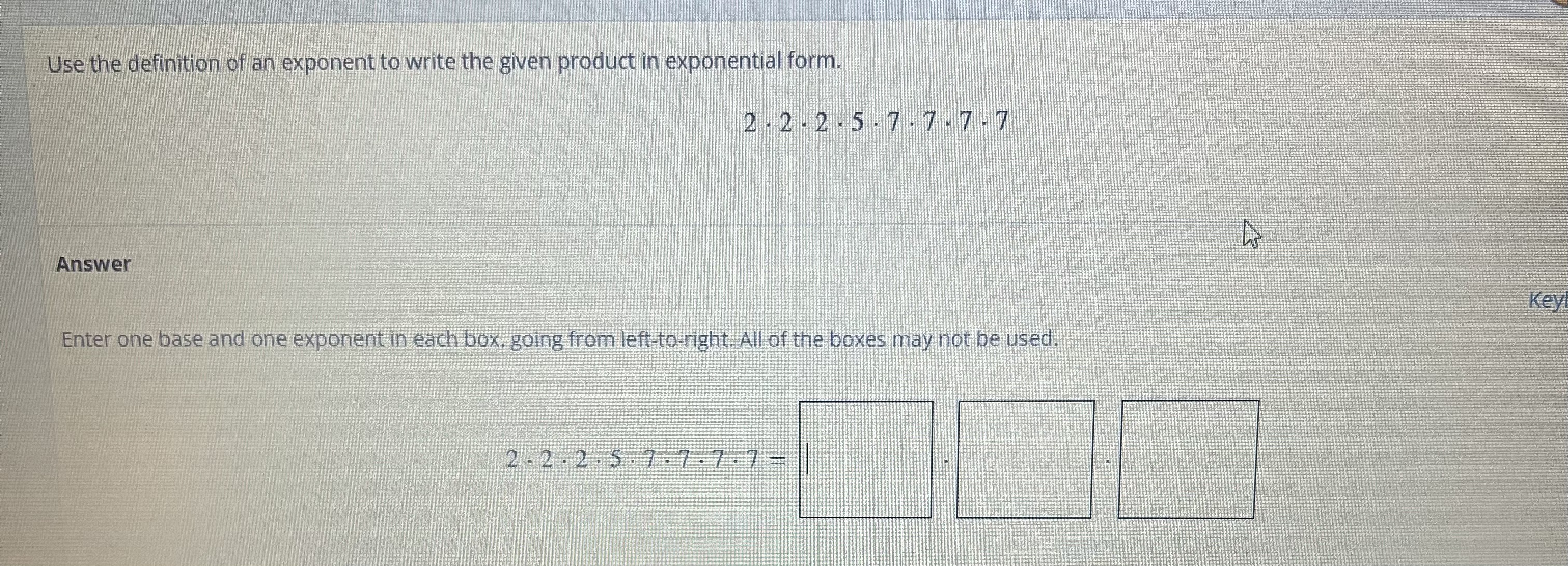 Solved Use the definition of an exponent to write the given | Chegg.com