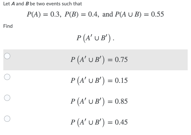 Solved Let A and B be two events such that P(A) = 0.3, P(B) | Chegg.com