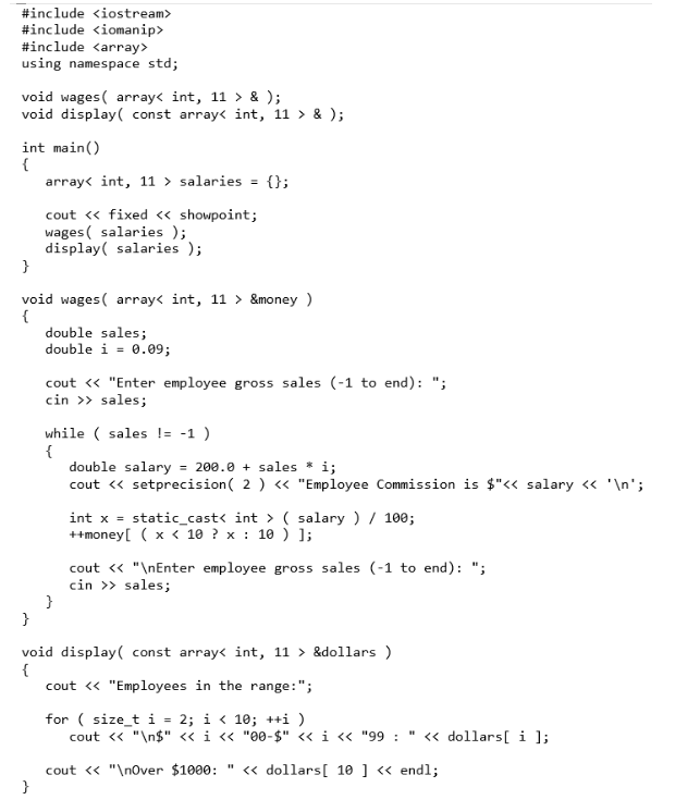 Solved Use a one-dimensional array to solve the following | Chegg.com