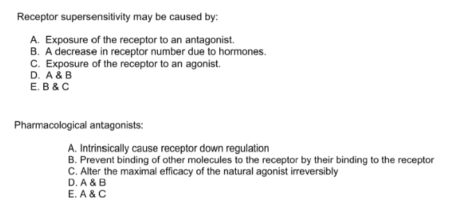 Solved Receptor supersensitivity may be caused by: A. | Chegg.com