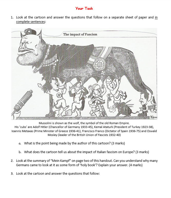 1. Look at the cartoon and answer the questions that | Chegg.com