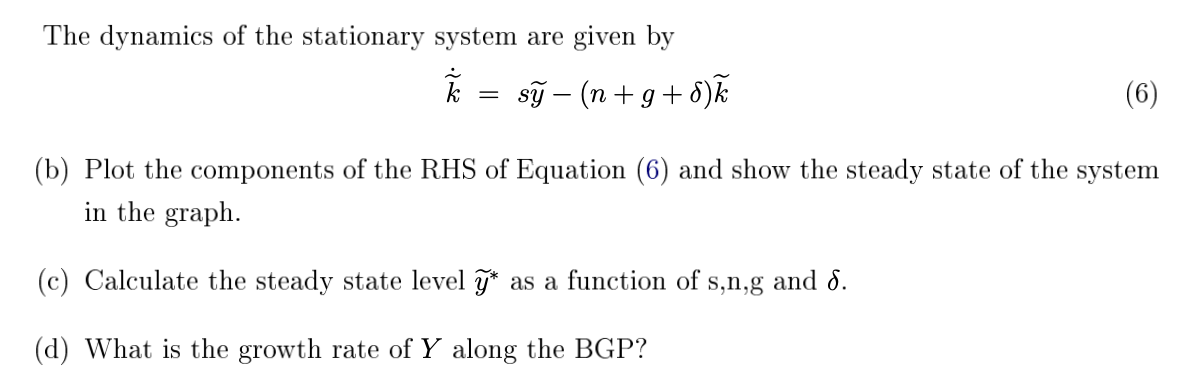 Solved The dynamics of the stationary system are given by | Chegg.com