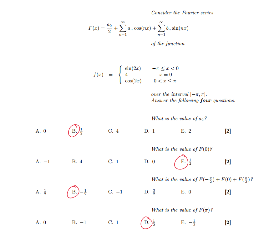 Solved Consider the Fourier series | Chegg.com