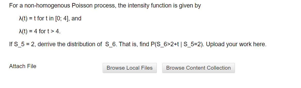 Solved For a non-homogenous Poisson process, the intensity | Chegg.com