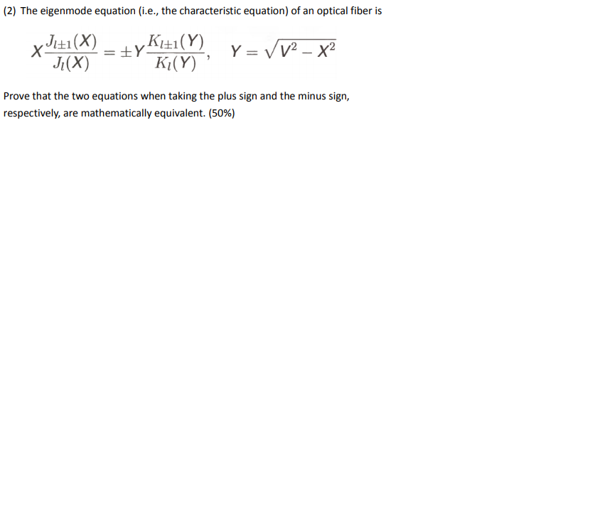 Solved (2) The eigenmode equation (i.e., the characteristic | Chegg.com