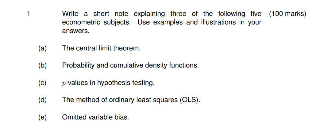 Solved 1 Write a short note explaining three of the | Chegg.com