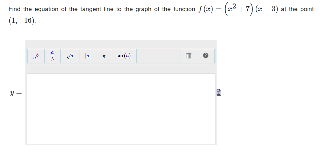 Solved Find the equation of the tangent line to the graph of | Chegg.com