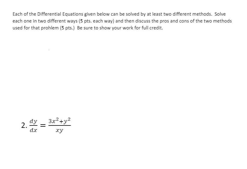 Solved Each of the Differential Equations given below can be | Chegg.com