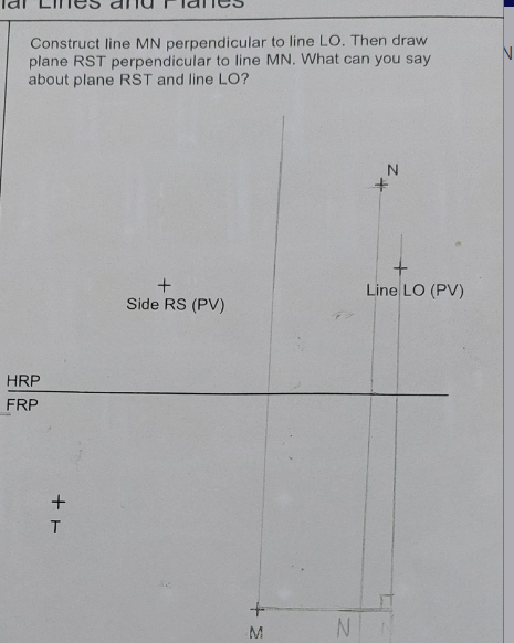 Solved Construct line MN perpendicular to line LO. Then draw | Chegg.com