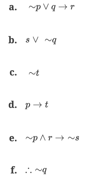 Solved A set of premises and a conclusion are given. Use | Chegg.com