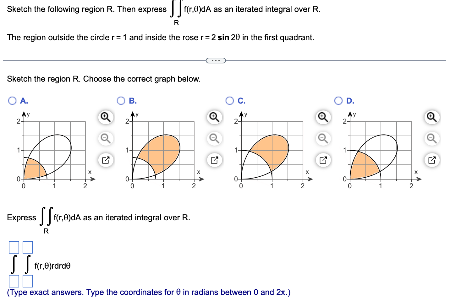 Solved Sketch the following region R. Then express | Chegg.com