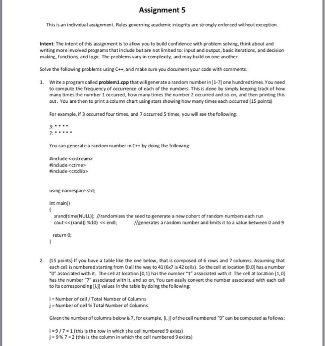 Solved Assignment 5 This is an individual assignment. Rules | Chegg.com