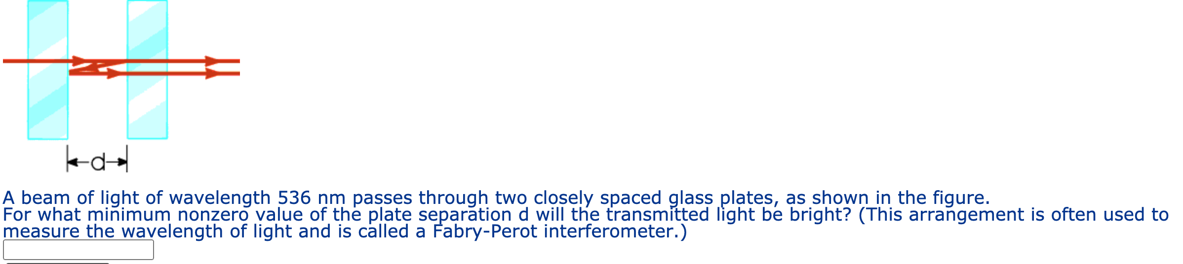 Solved kad A beam of light of wavelength 536 nm passes | Chegg.com