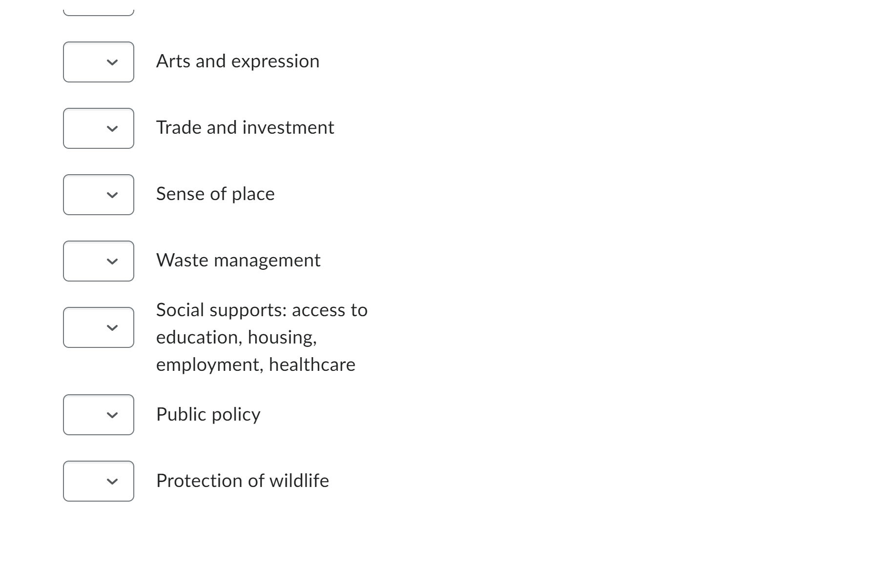 Solved Select the options that relate to each of the four | Chegg.com