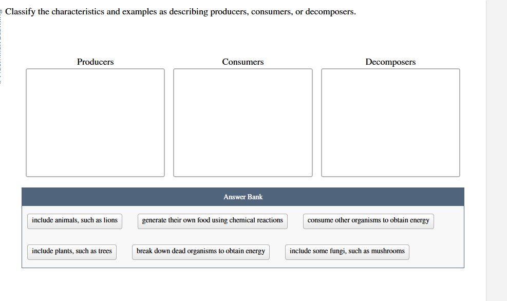 Solved Classify the characteristics and examples as | Chegg.com