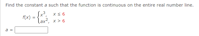Solved Find the constant a such that the function is | Chegg.com