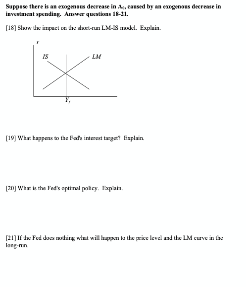 Solved Suppose there is an exogenous decrease in As, caused | Chegg.com