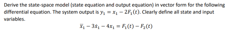 Solved Derive the state-space model (state equation and | Chegg.com