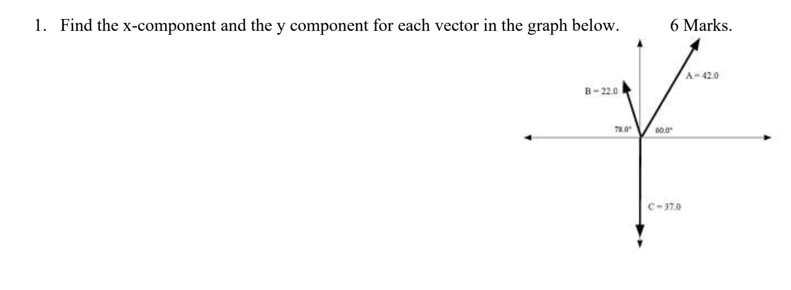 Solved 1. Find the x-component and the y component for each | Chegg.com