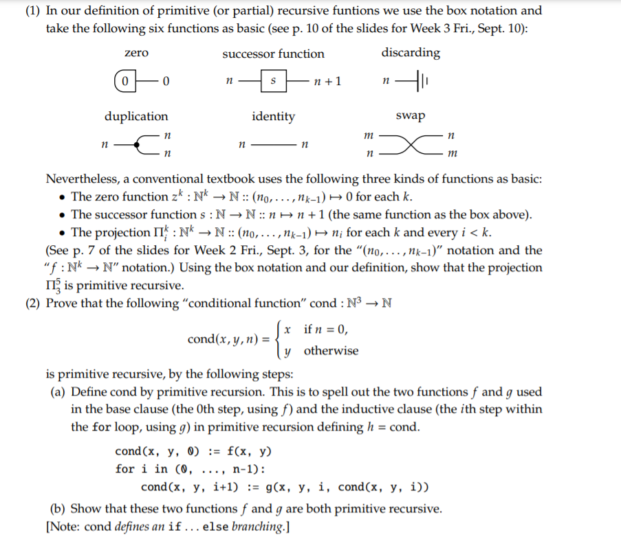 (1) In our definition of primitive (or partial) | Chegg.com
