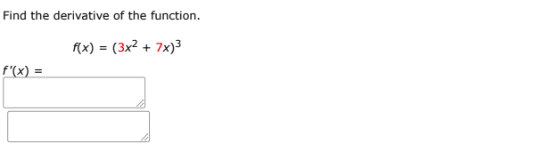 Solved Find the derivative of the function. f(x) = (3x2 + | Chegg.com