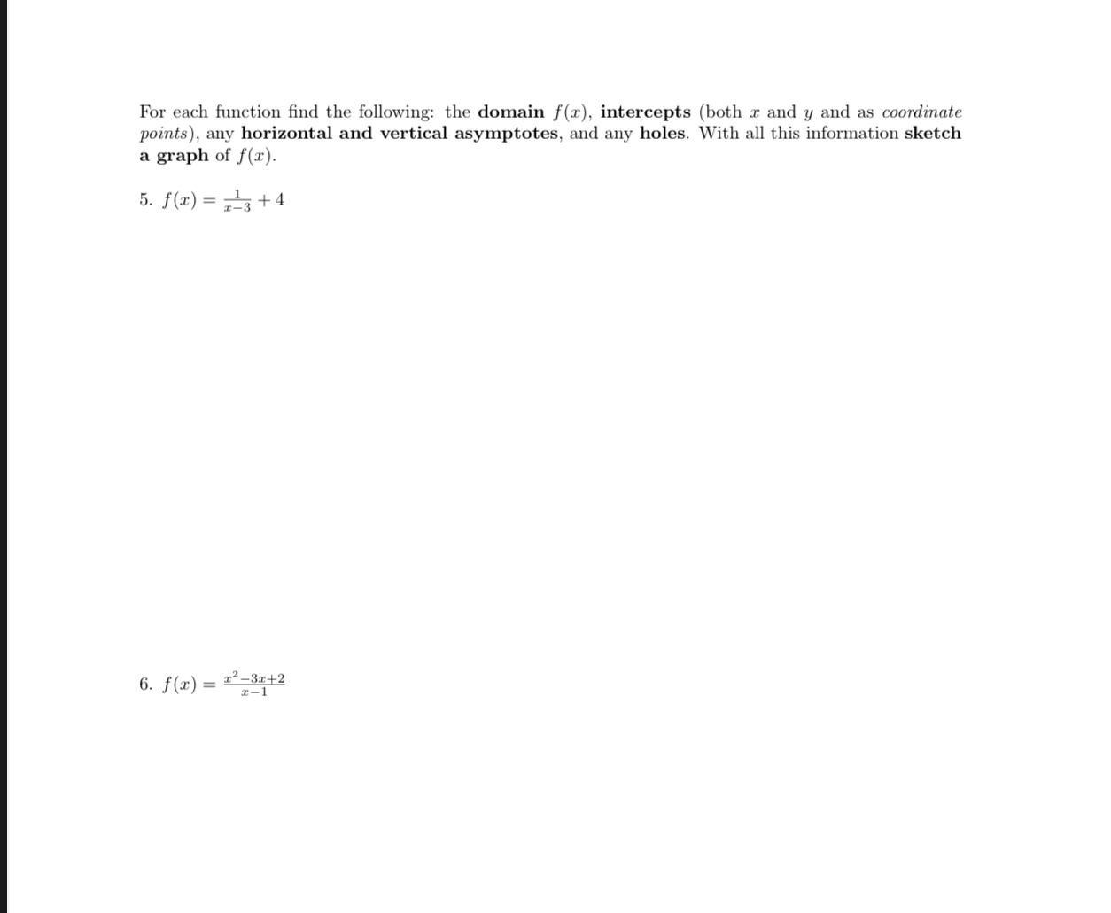 Solved For each function find the following: the domain | Chegg.com