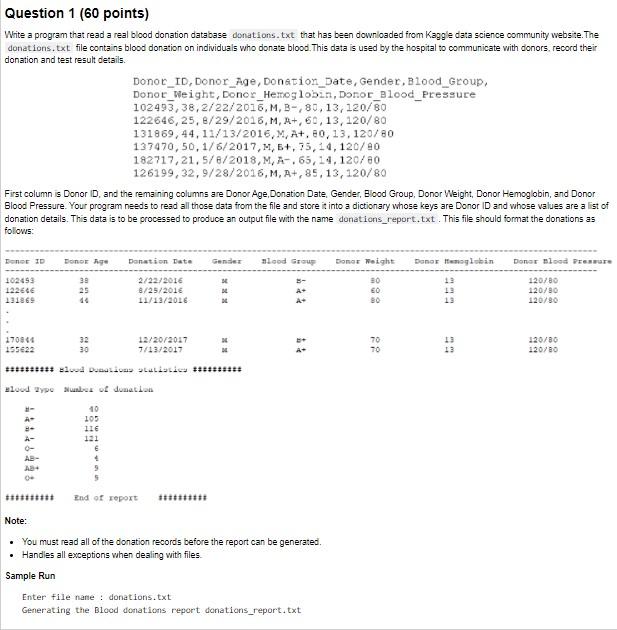 Solved I Want You To Write A Code In Python To Generate A