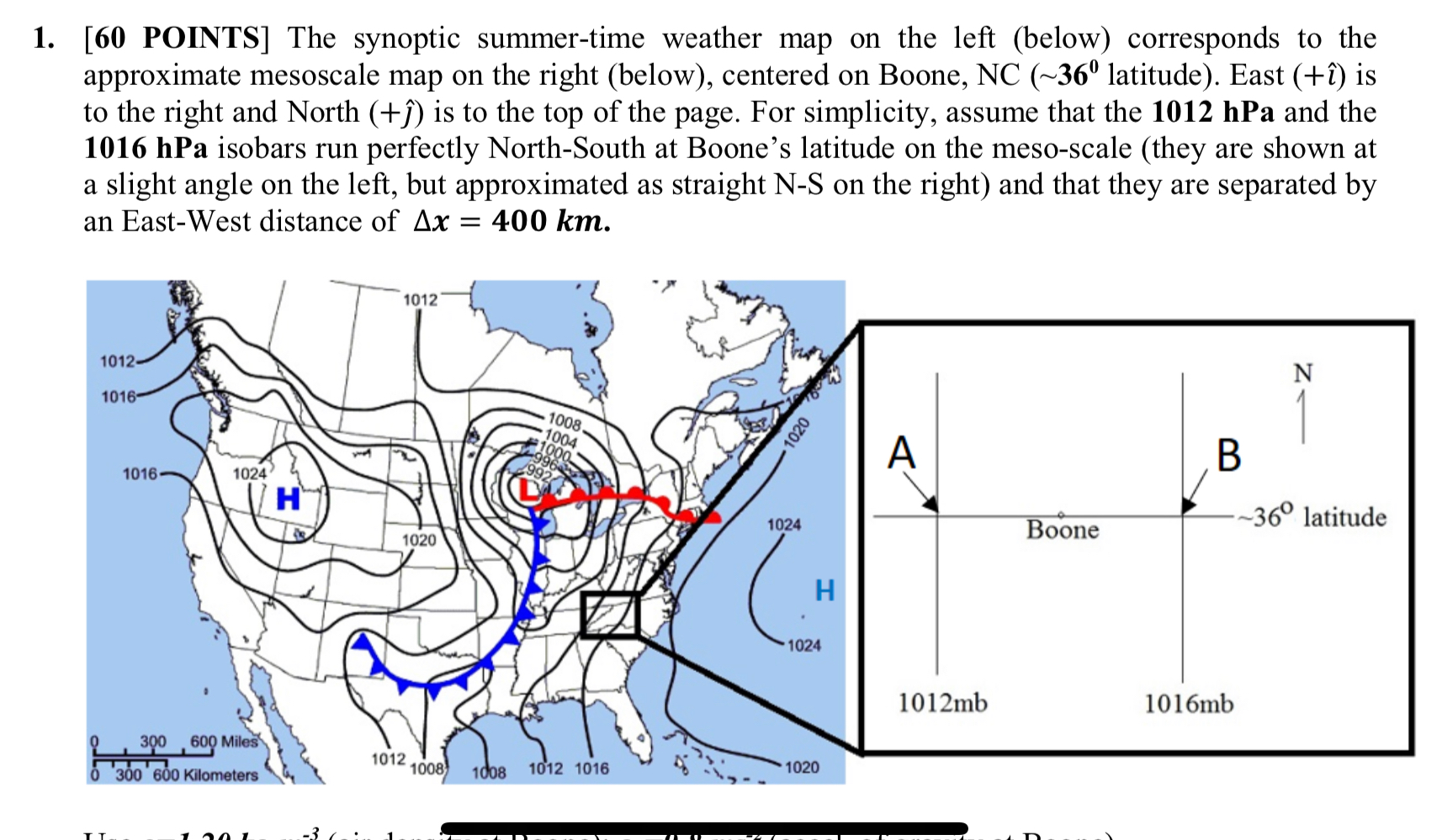 Solved 1. [60 POINTS] The synoptic summer-time weather map | Chegg.com