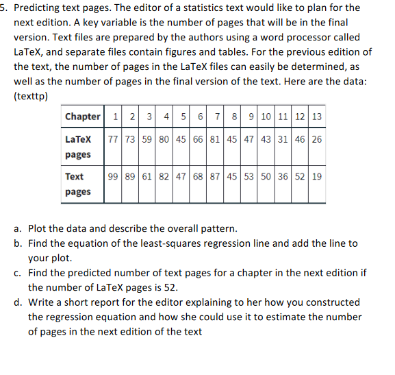 Solved Predicting text pages. The editor of a statistics | Chegg.com